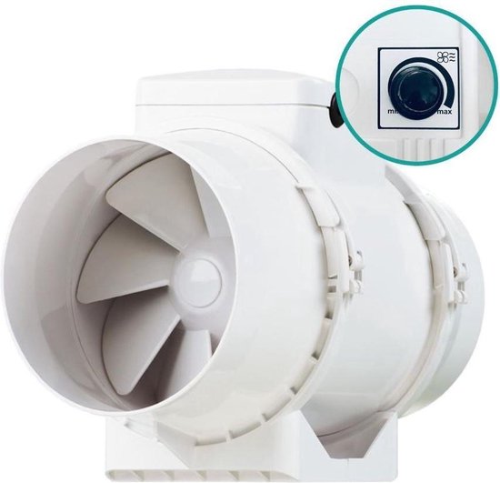 Revolair 200mm Buisventilator met Luchtvolume Regelaar - 1040m3 ... Revolair 200mm Buisventilator met Luchtvolume Regelaar - 1040m3 ...