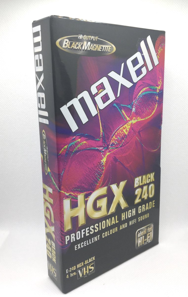 Maxell HGX 240 VHS professionnel de haute qualité (4 heures) / cassette vidéo VHS /... | bol.com
