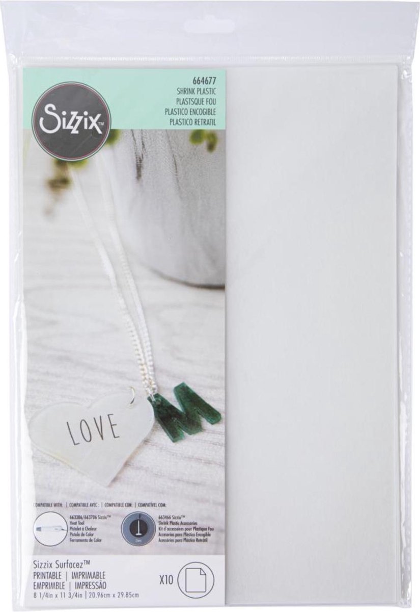 Sizzix Surfacez Printable Shrink Plastic 10pieces A4 | bol.com