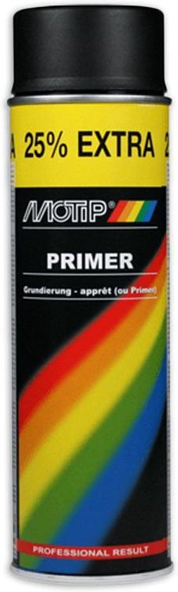 Motip verf primer 2 stuks Grondverf - Spuitbus Primer zwart sneldrogend 500 ML voor... | bol.com