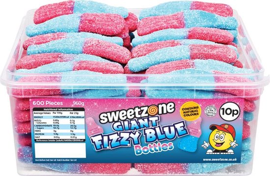 Sweetzone-Giant Fizzy Blue Bottles -Snoep-Halal | bol.com
