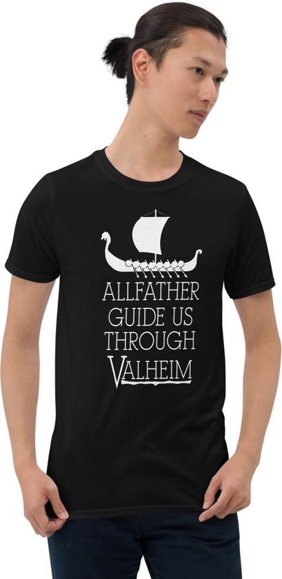 Valheim T-shirt - Allfather Guide Us Through Valheim - Zwart - Maat XL ...