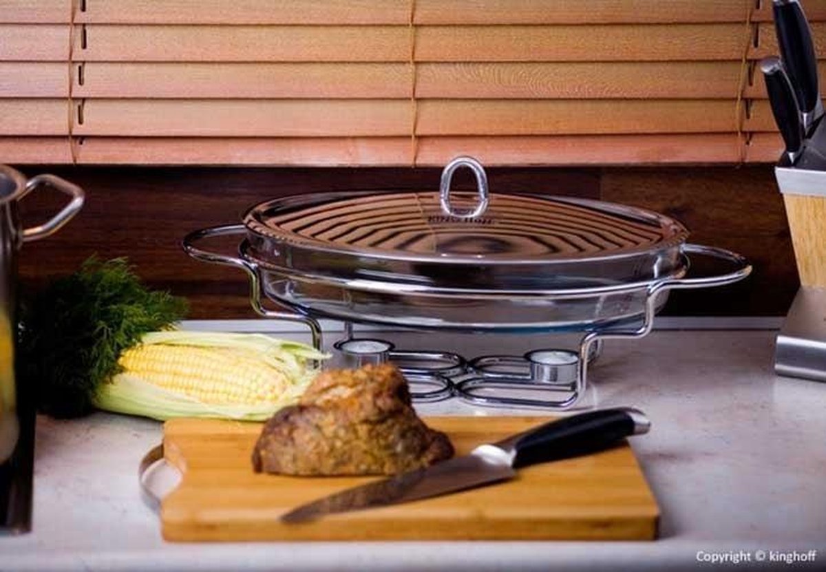 Kinghoff 1411- Warmhoudschaal - Rechaud - rond - 3.2 liter | bol.com