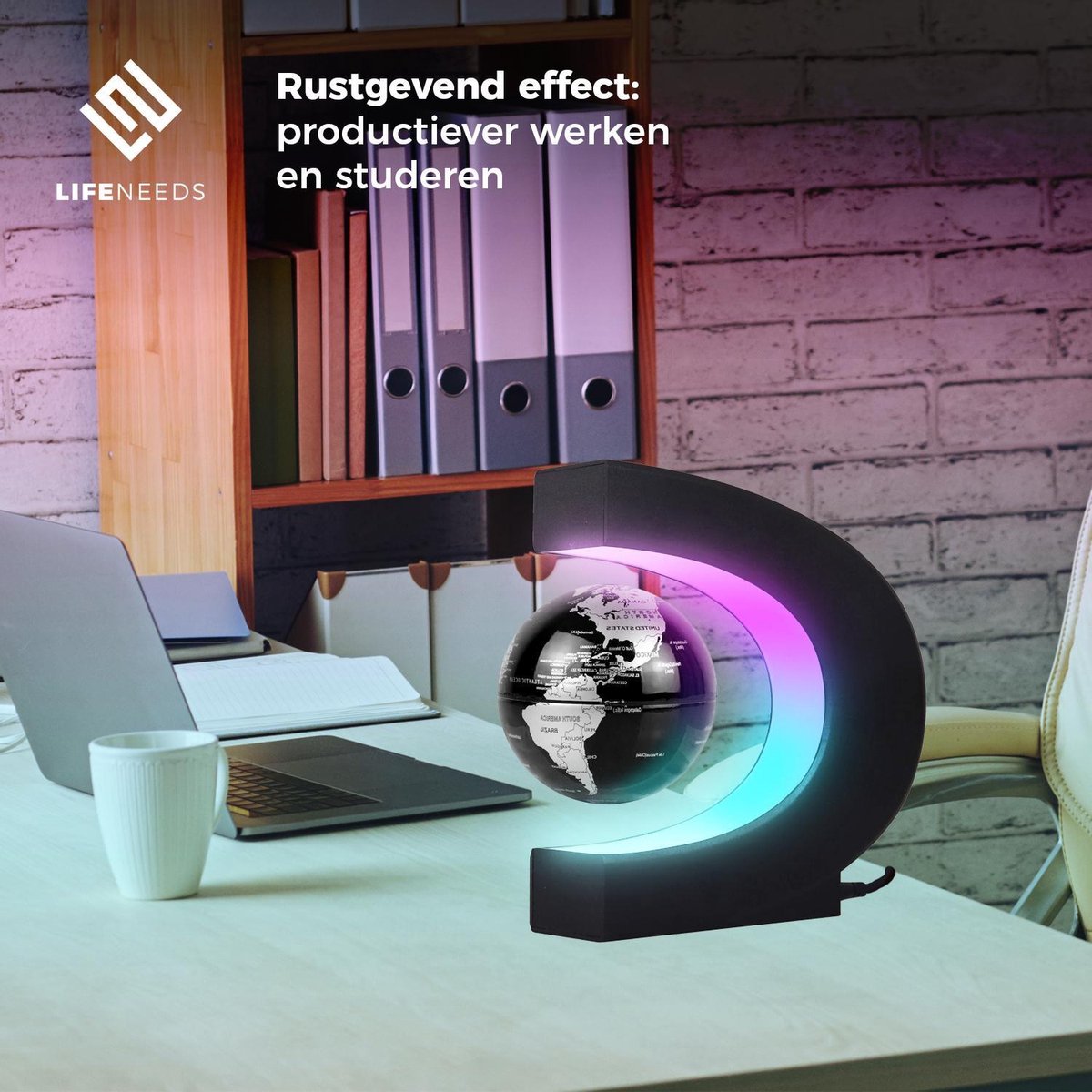 Magnetisch Zwevende Wereldbol met Verlichting - Magnetisch - Lamp ...