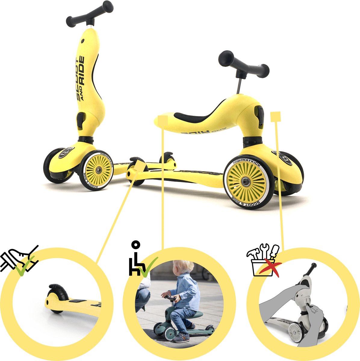 Kinderstep 3 Wielen | Loopfiets 3 jaar met Fietshelm Kind Maat M ...