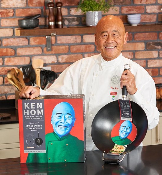 Ken Hom Excellence 4-delige Set Met Wok - Ø 31cm - Koolstofstaal met ...