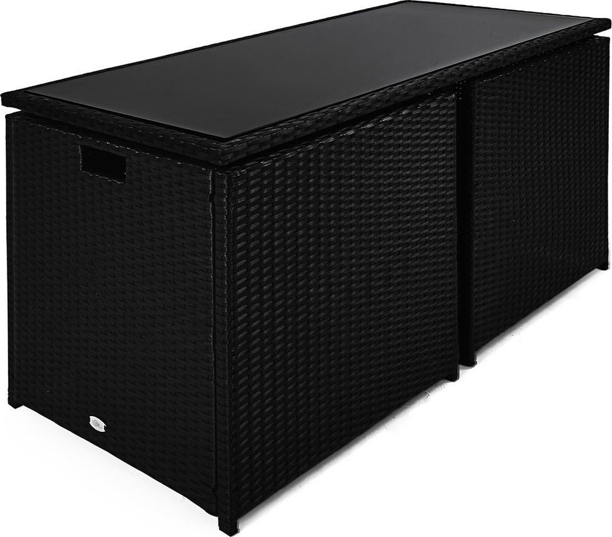 Casaria polyrotan balkonset kubus 7cm kussens ruimtebesparende ...