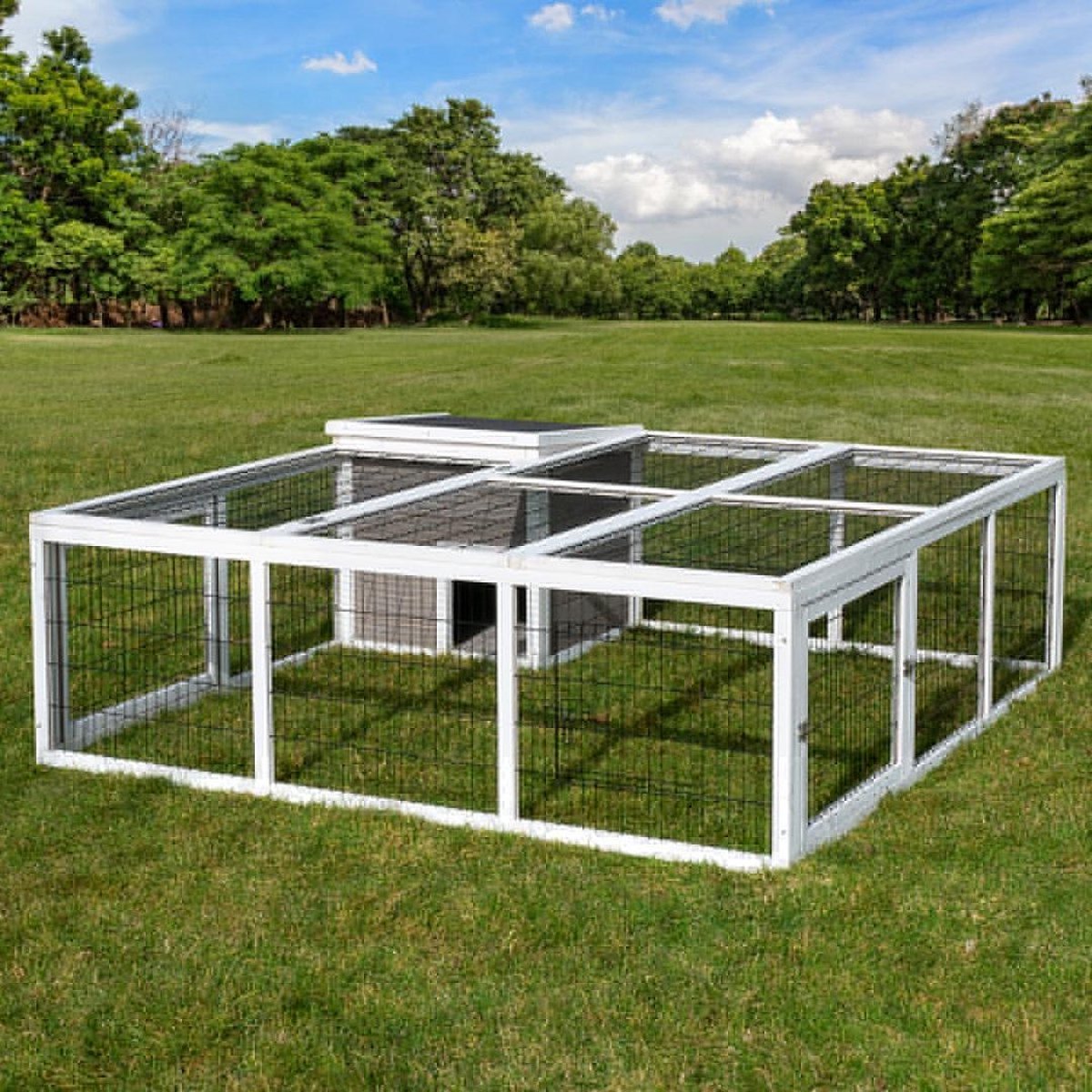 Konijnenhok Buiten met Ren - Groot Konijnenhok in Hout - 160 cm x 160 ...