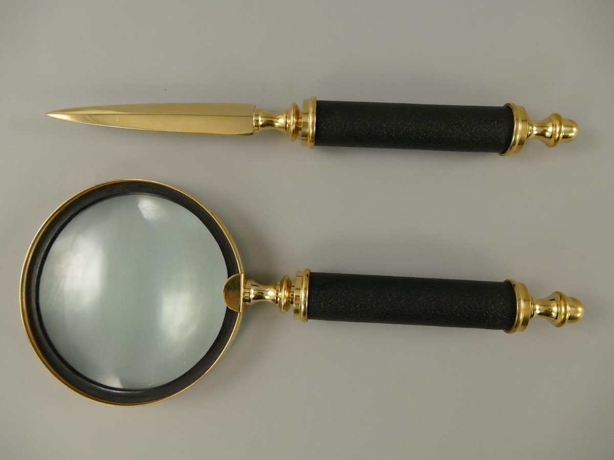 Vergrootglas loep - Briefopener - Set - 10 cm hoog | bol.com