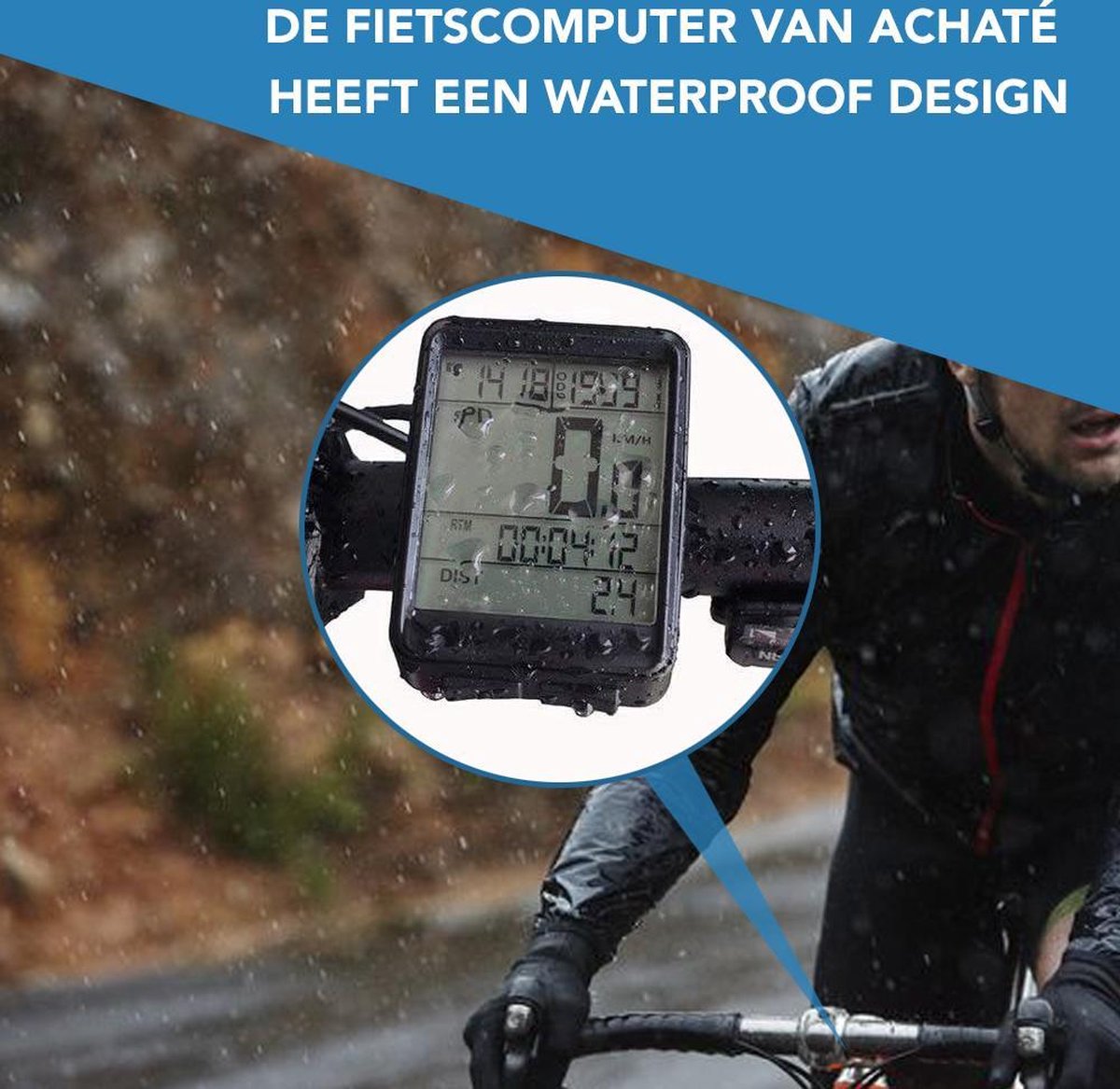 Achaté Draadloze Fietscomputer - Groot Scherm - 17 Functies ...