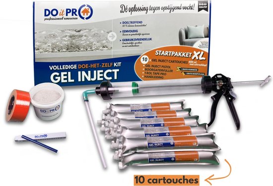GEL INJECT Startpakket XL (10x600ml) - Opstijgend Vocht - WTCB keuring A+A+A+ (hoogste... | bol