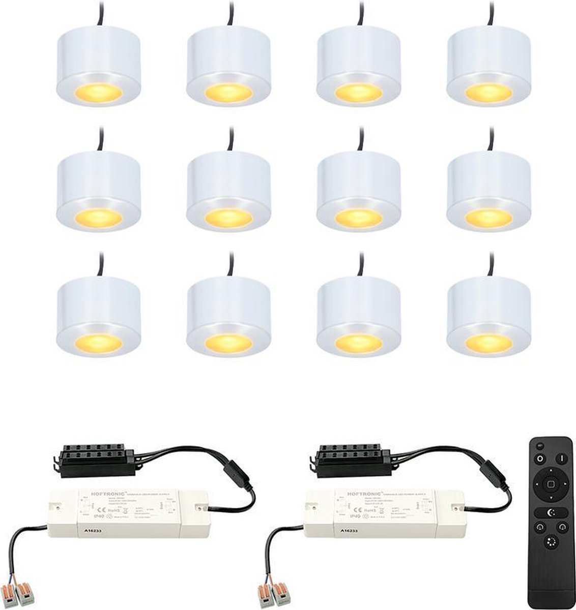 Navarra - Complete set 12x 3W Mini LED inbouwspots/Opbouwspots 12V ...