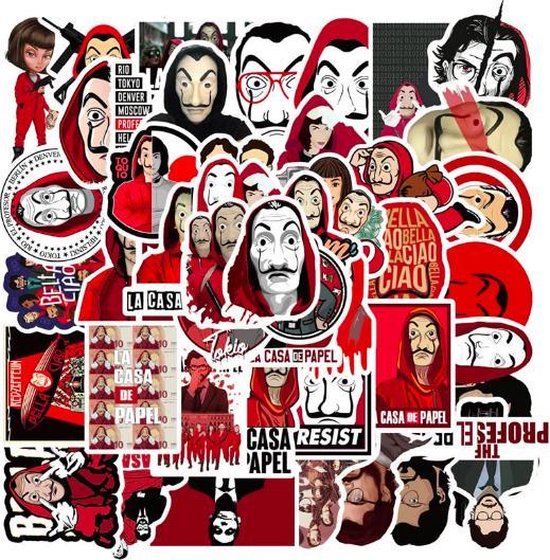 ProductGoods - 50 Stuks La Casa De Papel Stickers - Muur Decoratie ...