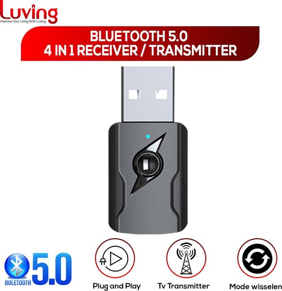 Luving™- M136 - 2 in 1 USB Bluetooth 5.0 Zender & Ontvanger - Draadloze Audio Adapter... | bol
