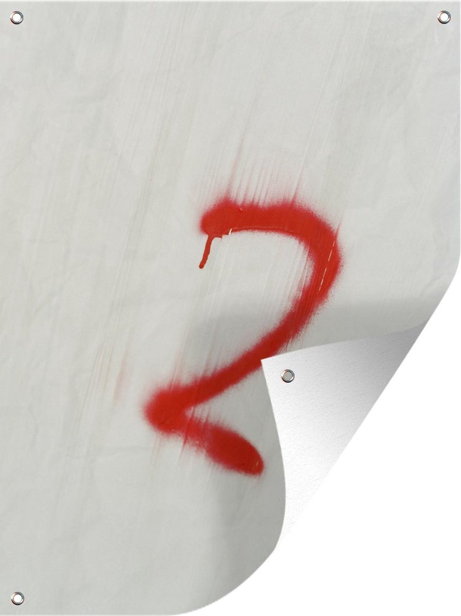 Affiche de jardin numéro 2 rouge sur fond blanc 120x160 cm - Toile de ...