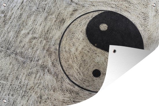 Affiche de jardin Symbole du Yin et du Yang sur fond gris 180x120 cm ...