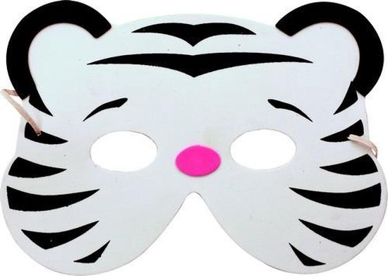 PARTYPRO - Witte tijger masker voor kinderen - Maskers > Half maskers | bol