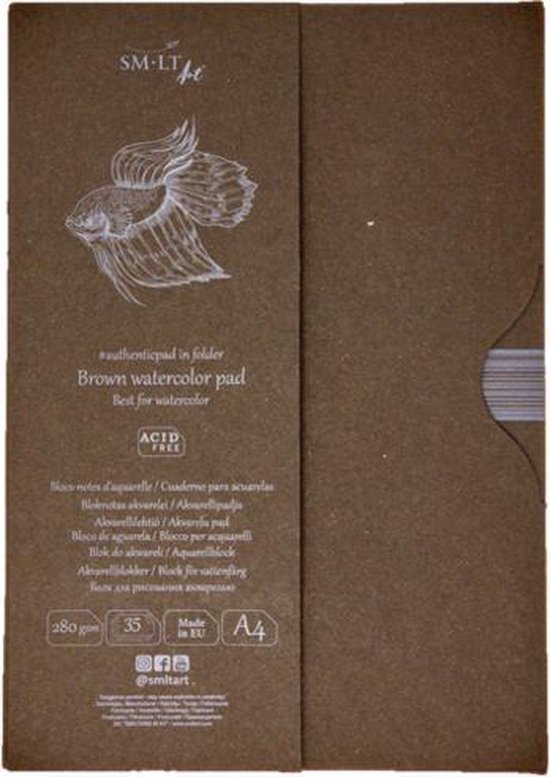 SMLT Papiermap Aquarel A4 280gr 35 vel Bruin | bol.com
