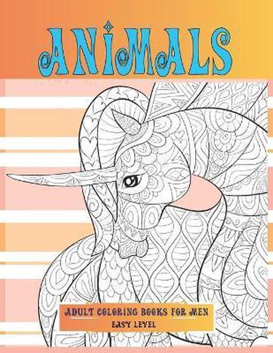 Adult Coloring Books for Men Easy Level - Animals, Ronja Wallace ...