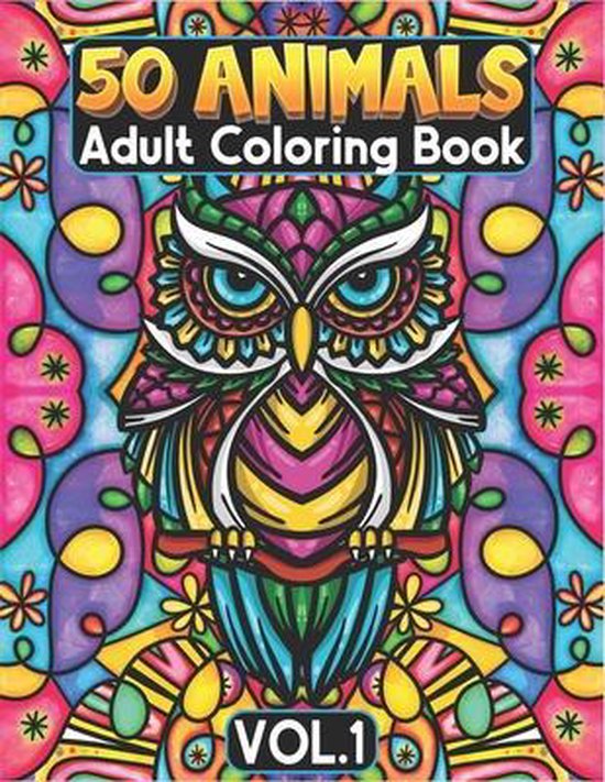 Animals Coloring Book for Adults- 50 Animals Adult Coloring Book Volume ...