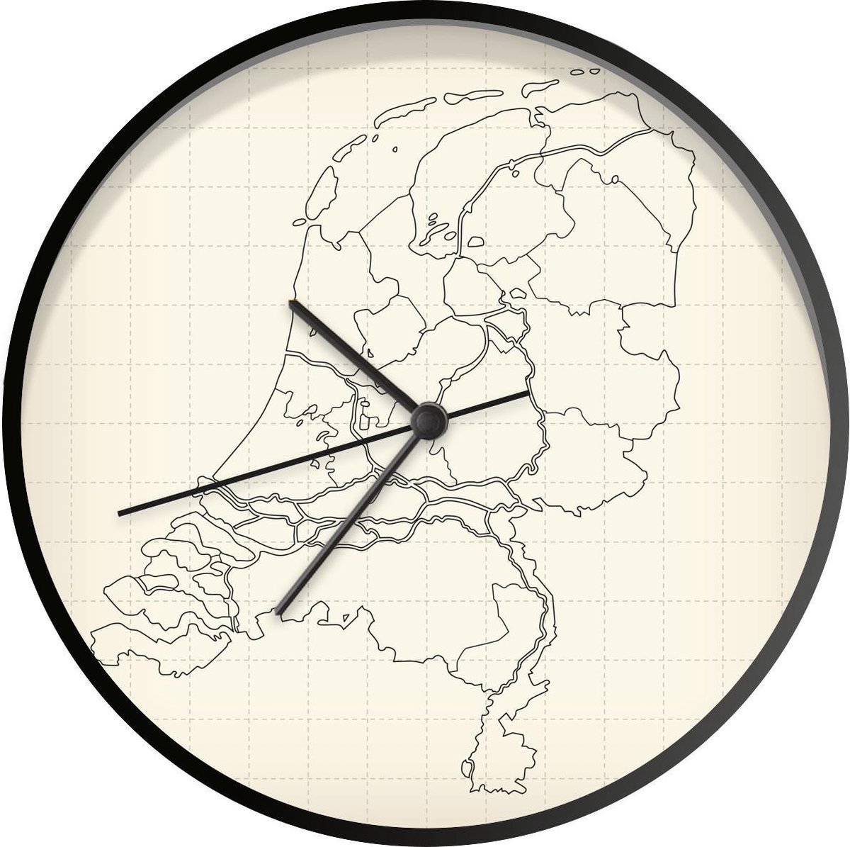 Klok Nederland illustratie Ø 30 cm - Illustratie van een oude kaart van ...