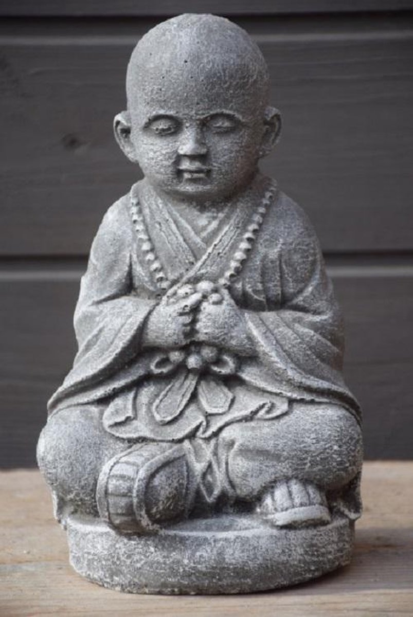Mediterende kindmonnik, Shaolin Monnik, antraciet | bol.com