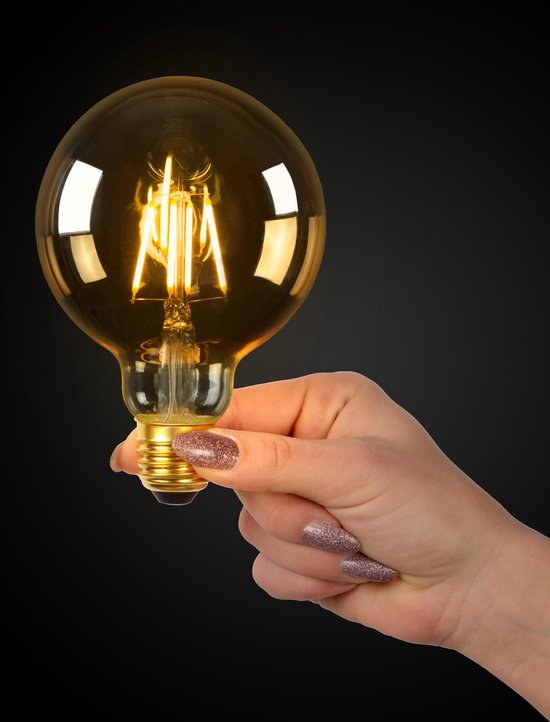 Lucide LED BULB Filament lamp - Ø 9,5 cm - LED Dimb. - E27 - 1x5W 2700K ...