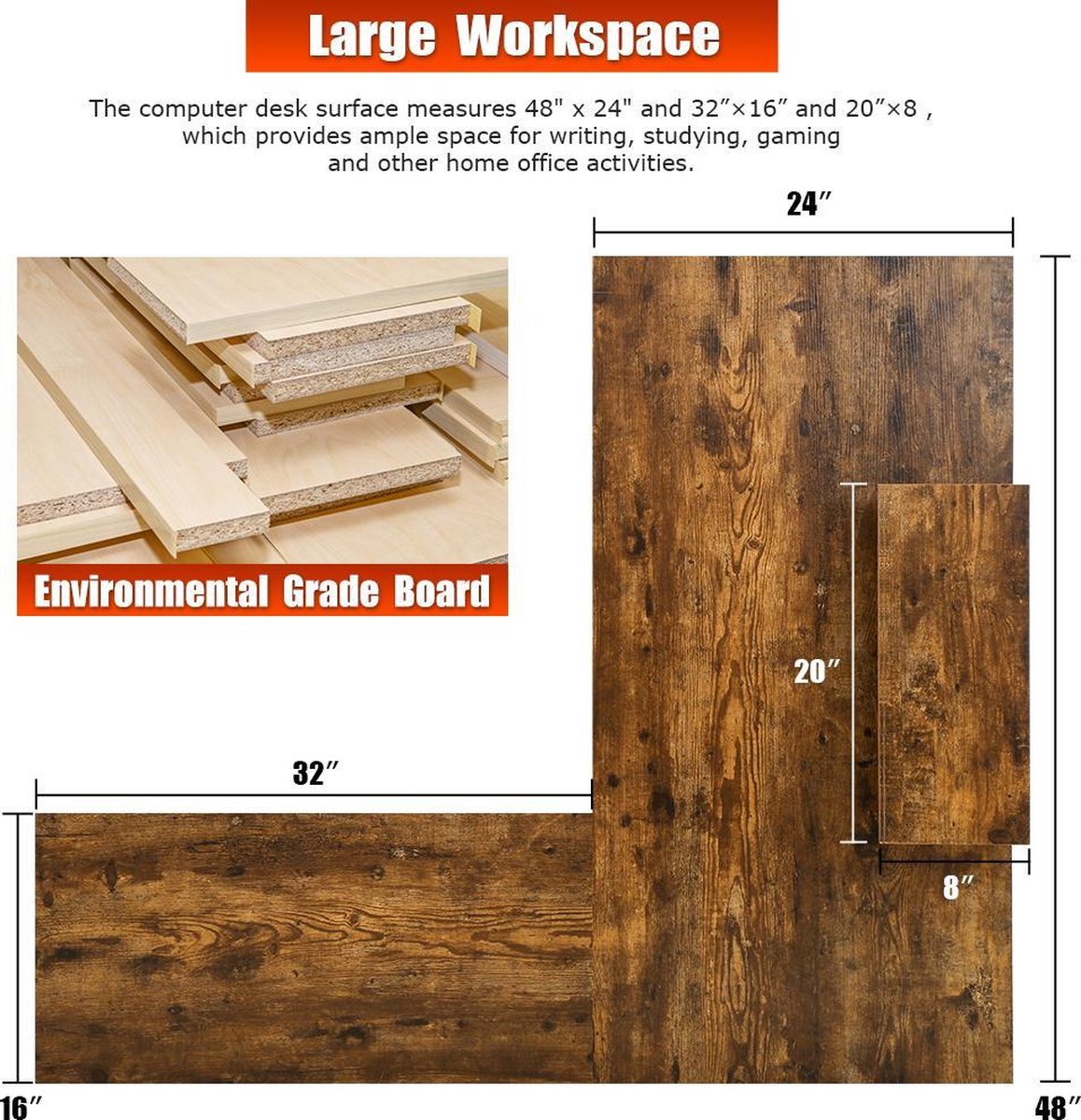 FDW CD-L2275-VINTAGE Vintage Hoekbureau - Moderne stijlvolle design ...