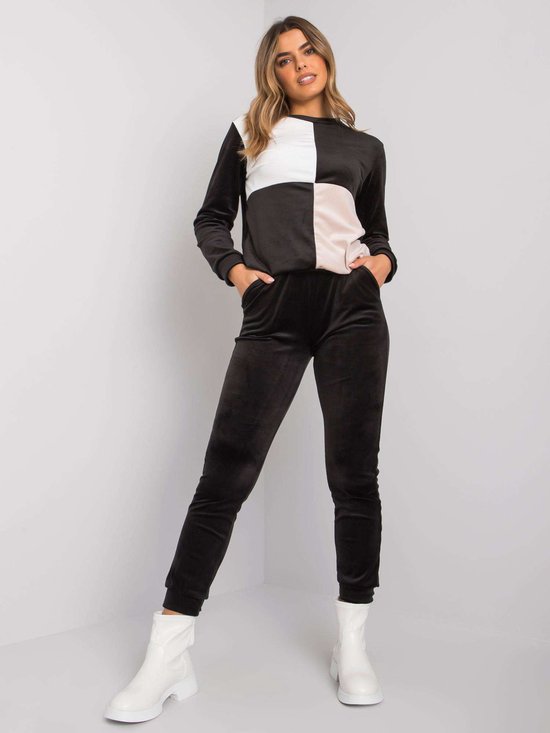 Zwart en Wit Dames Velours Huispak Maat L | bol.com