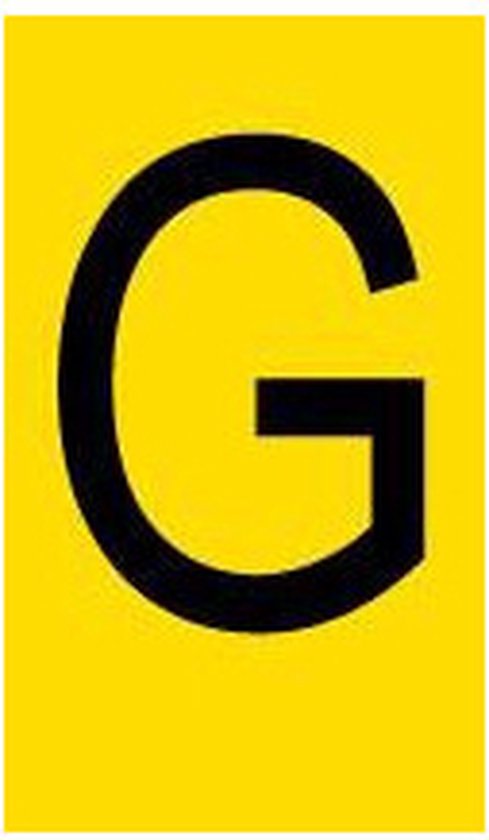 Mini letter G, geel zwart 22,8 x 38 mm - 12/vel | bol