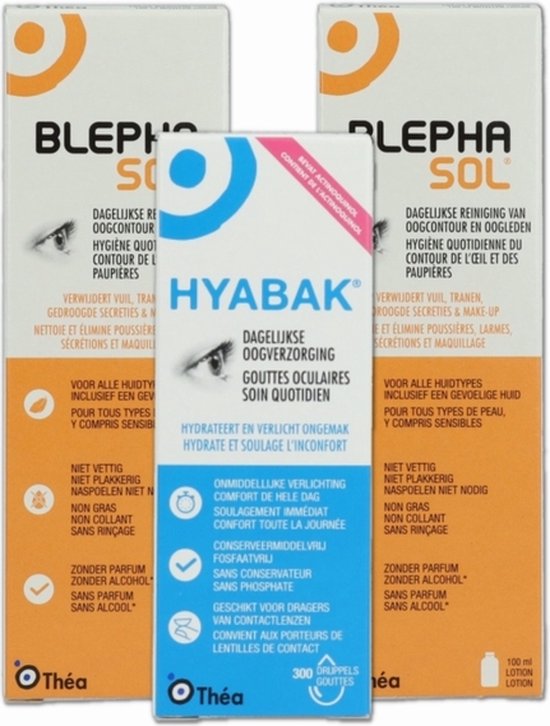 Coffret soin des yeux - 2 x BlephaSol + 1 x Hyabak - soin des yeux ...