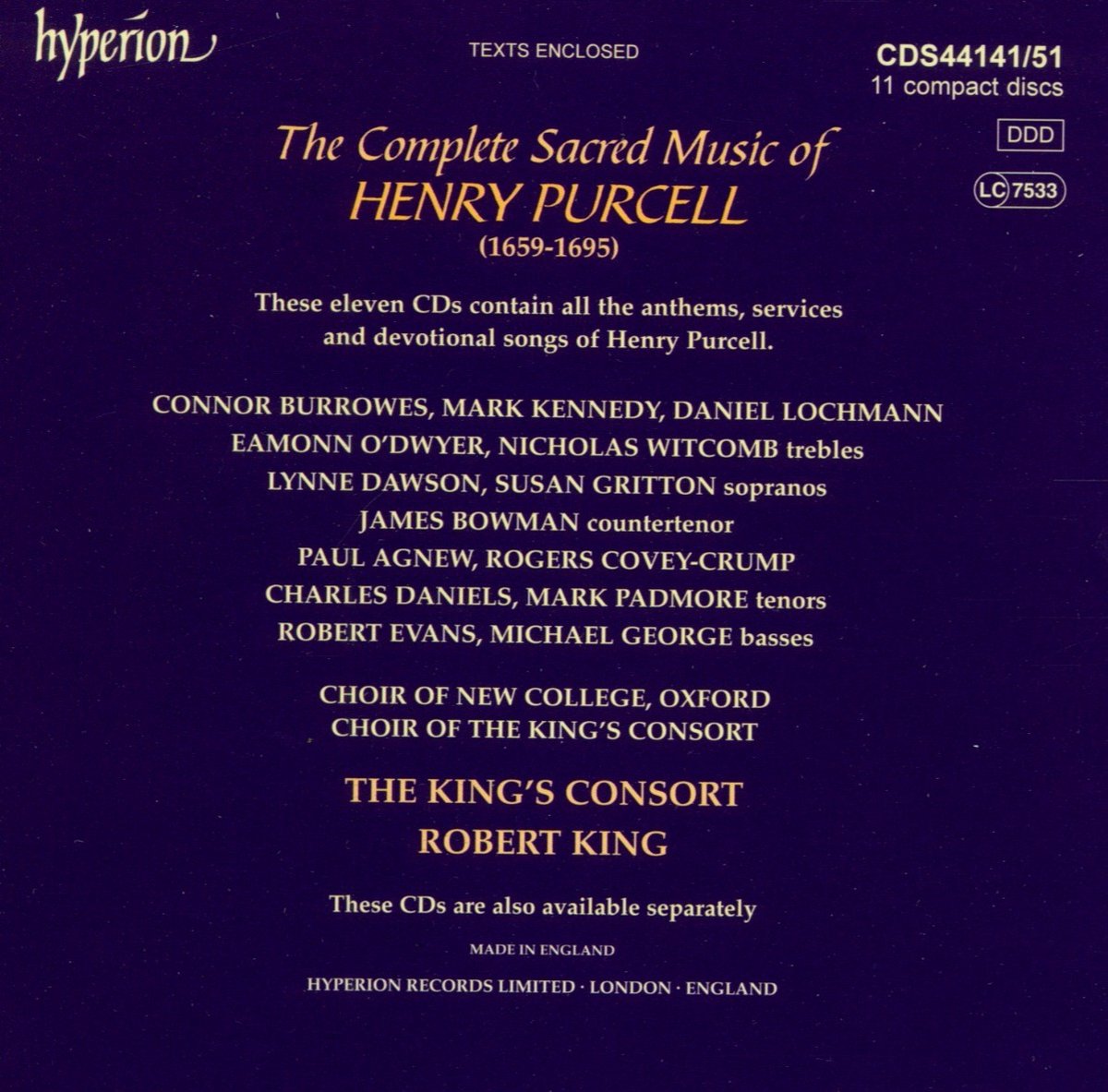 The King's Consort & Choir/Choir Of - The Complete Sacred Music (CD ...