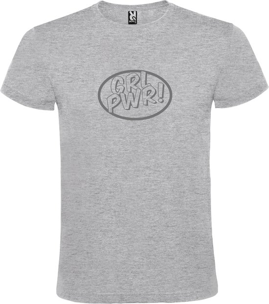 Grijs t-shirt met 'Girl Power / GRL PWR' print Zilver size S | bol.com