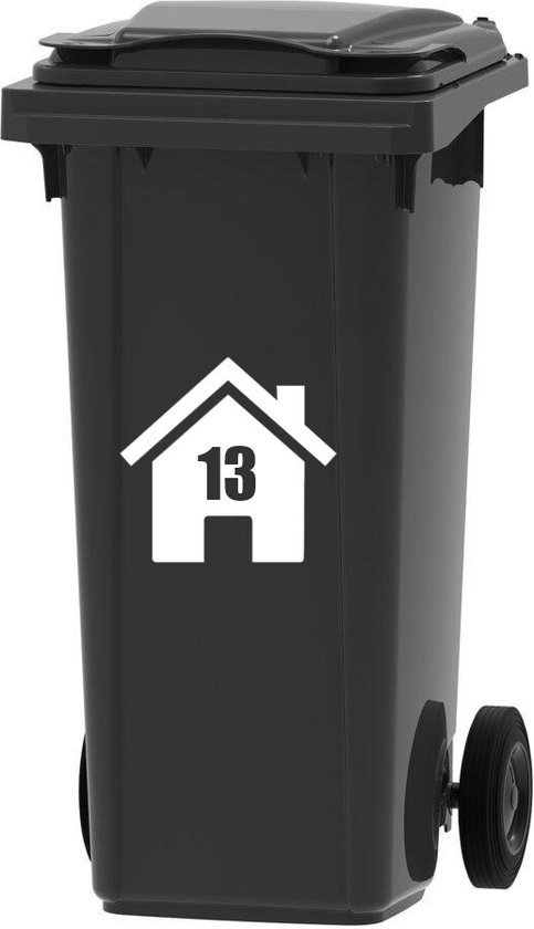 3 Stuks Container huisnummer sticker | Kleur Wit | Containersticker ...