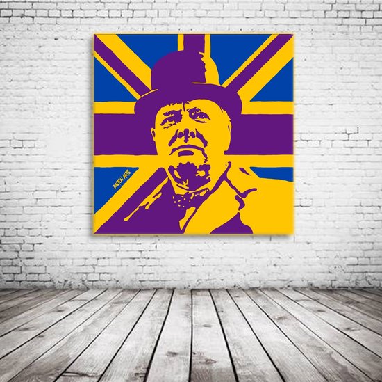 Pop Art Winston Churchill Poster in lijst - 90 x 90 cm en 2 cm dik ...