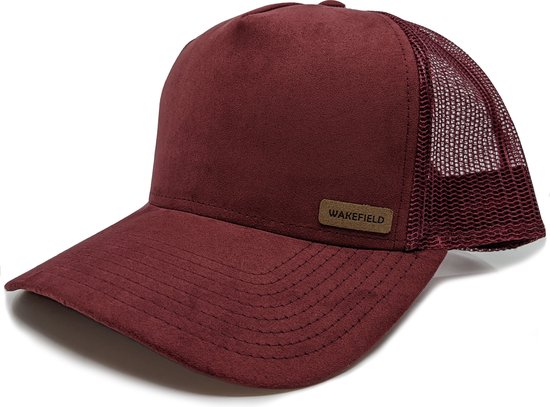 Suede Trucker Cap Bordeaux Rood - Rode Pet - Wakefield Headwear | bol