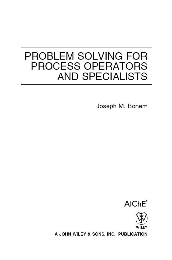 Problem Solving for Process Operators and Specialists (ebook), JM Bonem |... | bol.com