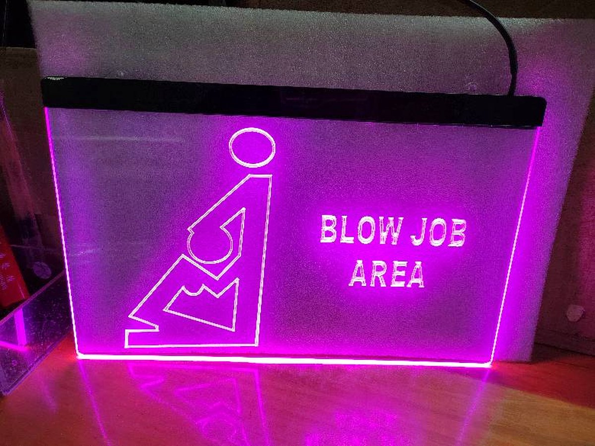 Neon Lamp Blow Job Area - Paars - Neon Sign - Led Neon Light - Blowjob ...