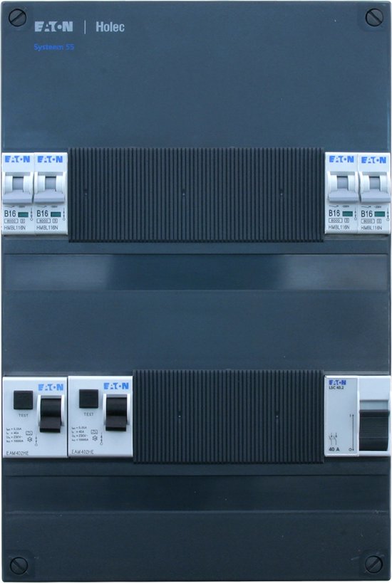 Eaton Holec groepenkast 4 x groep - 2x ALS, 16A, 1-polig + n 220 x 330 ...