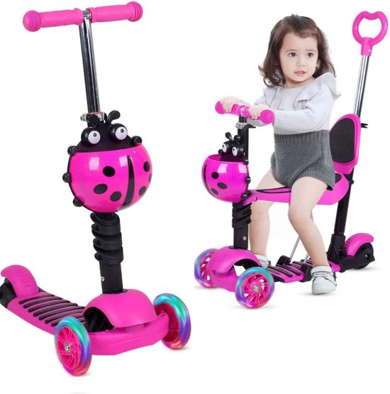 PrettyGoods® Kinderstep 3-in-1 - Kinderstep 3 Wielen - Step met Zitje ...