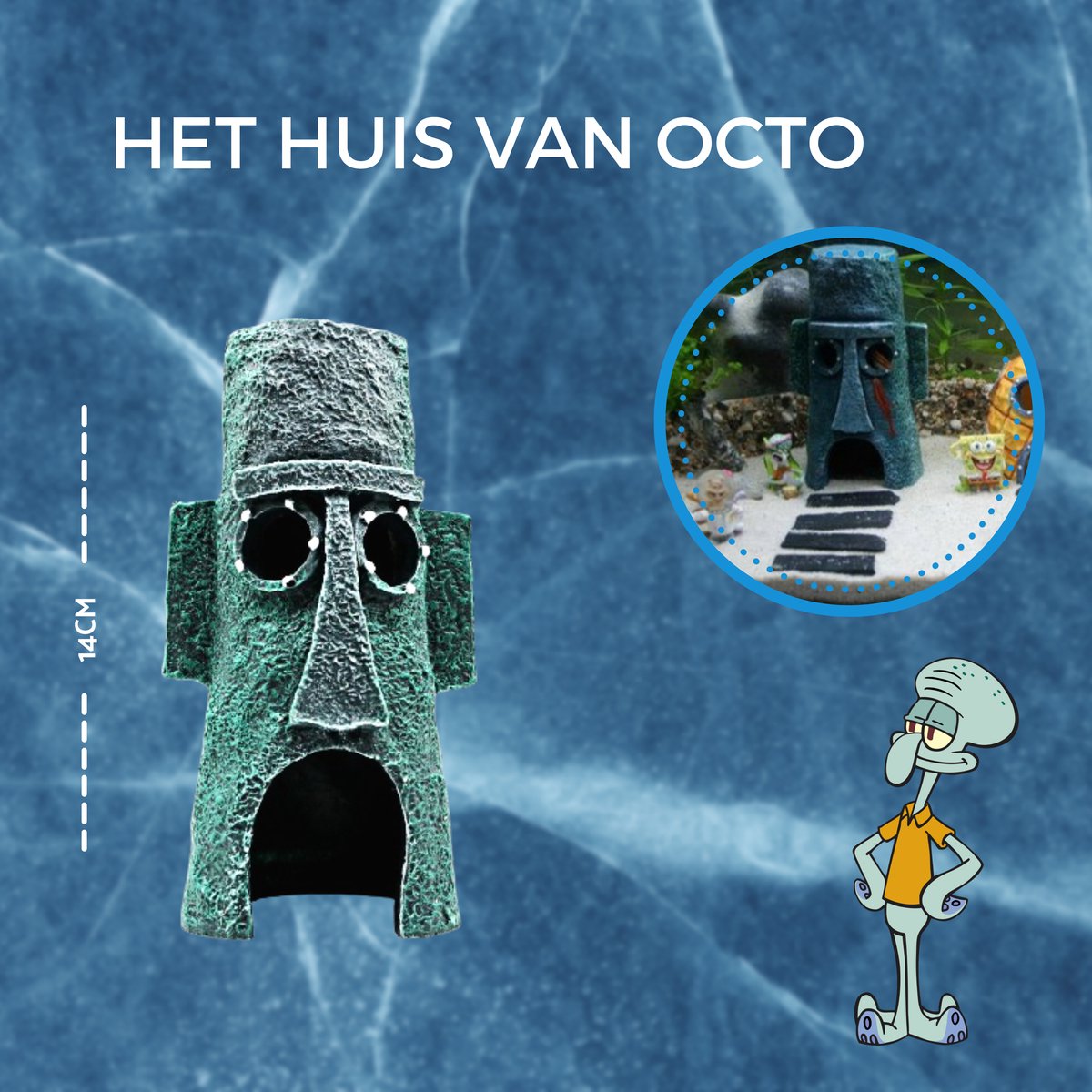VEDIC® - Spongebob Aquarium decoratie Octo - Ornamenten - Octo Moai ...