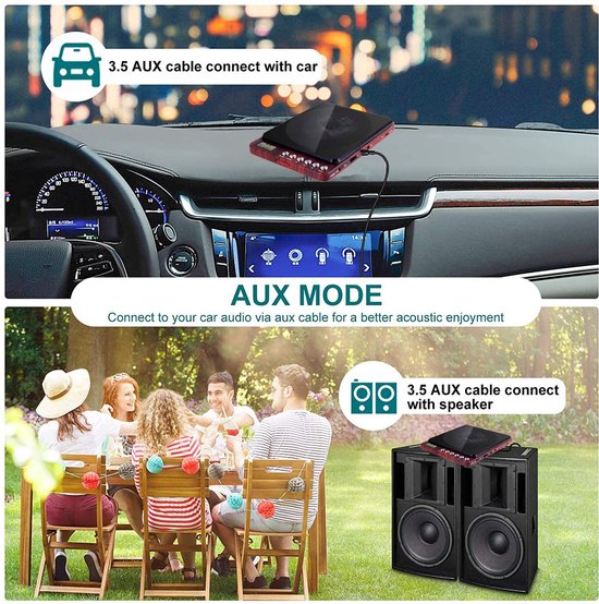 Exquise retro mp3-cd-speler met oortelefoon, oplaadbare compactdisc ...