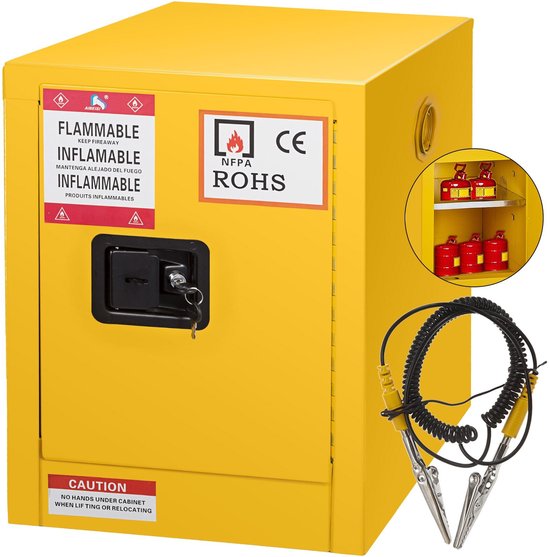 Vevor® Chemicaliënkast – Brandkast voor Brandbare Vloeistoffen ...
