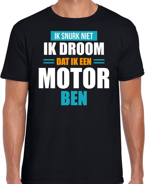 Snurk niet droom dat ik motor ben fun tekst slaapshirt / pyjama shirt ...