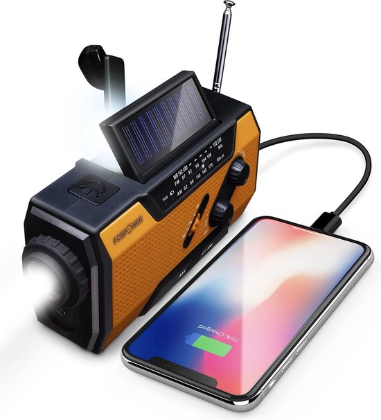 FosPower Portable Radio 2000 mAh - Alimentation solaire/manivelle ... FosPower Portable Radio 2000 mAh - Alimentation solaire/manivelle ...