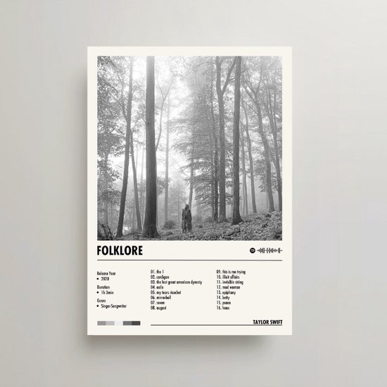 Taylor Swift Poster - Folklore Album Cover Poster - Taylor Swift LP ...