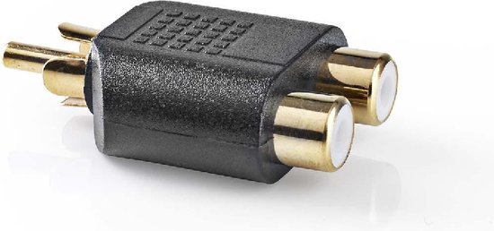 Mono Tulp (m) - 2x Tulp (v) Splitter Adapter - Verguld - Zwart | bol