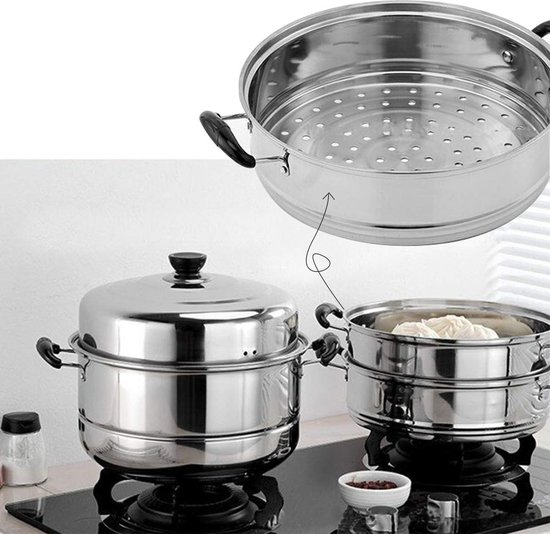 Stoomkokers-Stoomboot Pot Soep Stoom Pot Universele Kookpotten-Rvs-4 ...