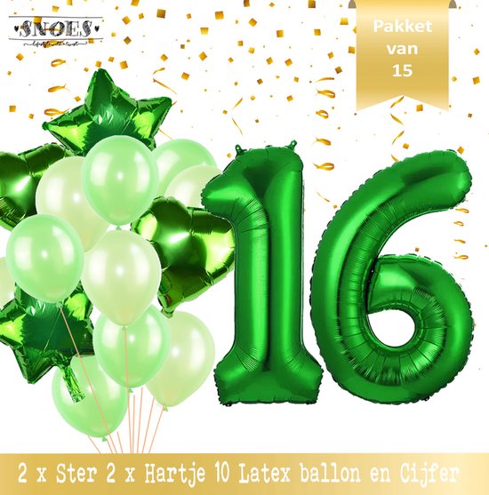 Numéro Ballon 16 Ans Vert Forrest Vert Bouquet * Hourra 16 Ans ...