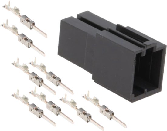 Mini ISO Connector Vrouwelijk - Inclusief 8 Mannelijke Pinnen - Zwart | bol